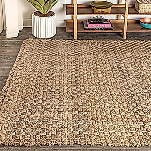 JONATHAN Y Estera Hand Woven Boucle Chunky Jute Natural 3 ft. x 5 ft. Area-Rug, Farmhouse, Easy-Cleaning, for Bedroom, Kitchen, Living Room,Natural Color