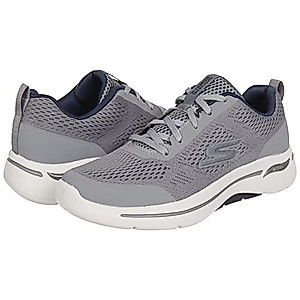Skechers Men's Gowalk Arch Fit-Athletic Workout Walking Shoe with Air Cooled Foam Sneaker, Grey/Navy, 12