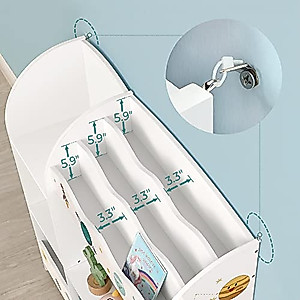 SONGMICS Toy and Book Organizer for Kids, Storage Unit with 2 Storage Boxes, for Playroom, Children’s Room, Living Room, White UGKR42WT