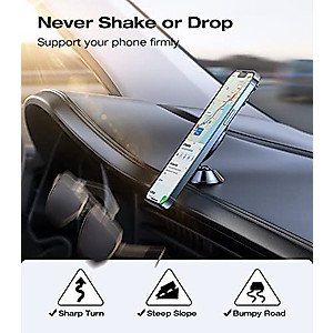 VICSEED for MagSafe Car Mount [20 Strongest Magnets] Magnetic Phone Holder for Car Dash [Not Drop 3M Adhesive] All-Metal Phone Mount for Car Dashboard Fit All Mobile iPhone 14 13 12 Pro Max Plus etc.