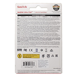 SanDisk Ultra Flair USB 3.0 32GB Flash Drive SDCZ73-032G-G46 (Pack of 5)