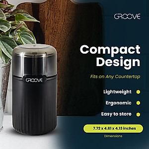 Electric Grinder, Large Capacity 30,000 RPM Herb Grinder – Adjustable Coarse to Fine Electric Spice Grinder, Stainless Steel, One-Button Start, for Herbs, Spices, Coffee & More