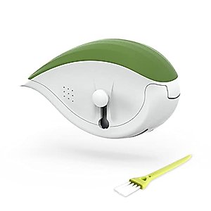 3-in-1 Herb Chopper Mincer Roller Cutter Slicer, Leaf Stripper, Scraper- Retractable for Safe Storage, Detachable for Easy Cleaning, 4 Sharp Stainless Steel Blades, Soft-touch Handle - by KITCHENDAO