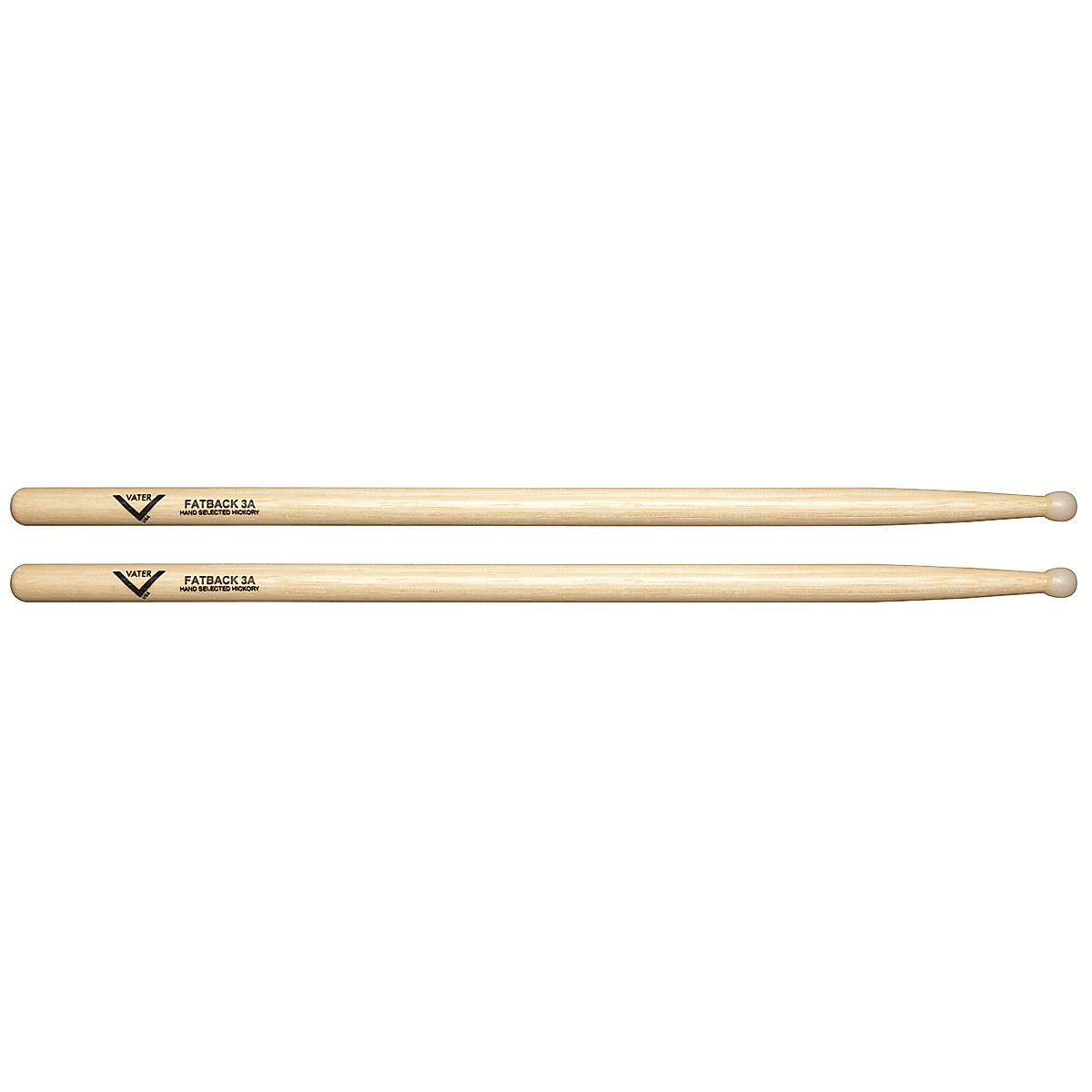 Vater 3A Nylon Tip Hickory Drum Sticks, Pair