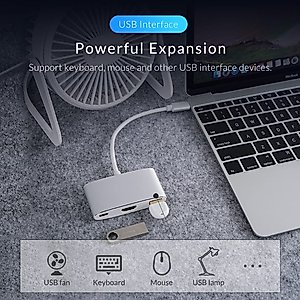 SHYPT USB Hub USB C to HDMI-Compatib USB3.0 5Gbps High Speed Hub Support 4k Video 60w Type C Quick Charge
