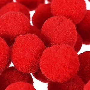 MECCANIXITY Pom Felt Balls Felting Fabric 1.5cm 15mm Red for Home Craft Project DIY Pack of 100