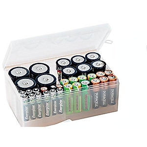 Dial Industries Battery Storage Organizer Case, 12 AAA, 12 AA, 6 C, 4 D