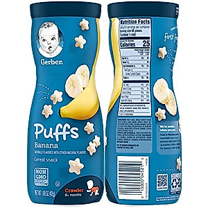 Gerber Graduates Apple Strawberry, Banana, Sweet Potato, Blueberry Puffs /pack of 4 1.48oz
