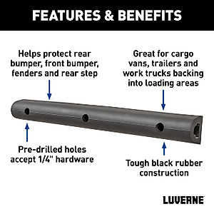 LUVERNE 2090616-2 20-Inch Universal Rubber Bumper Guard Protector Strips Loading Dock Rear Fender Pad Bump Stop, 2-Pack