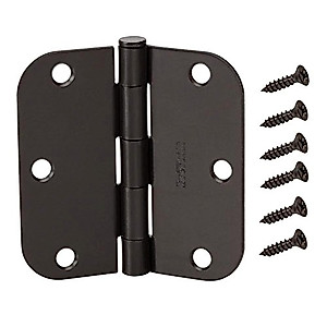 3-1/2 in. Oil-Rubbed Bronze 5/8 in. Radius Door Hinges (12-Pack)