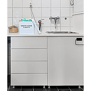 Metal Bin Dishwasher Pod Holder - Dishwasher Pods Container for farmhouse kitchen Decoration and Space Saving /White Dish Washer Tablets with Lid for Kitchen Storage & Organization Accessories
