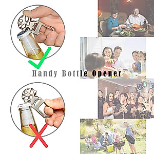 Hephis Solid Keychain with Handy Bottle Opener,Heavy Duty Key Management,Durable Car Key Chains for Men and Women(Matte Black and Gold)