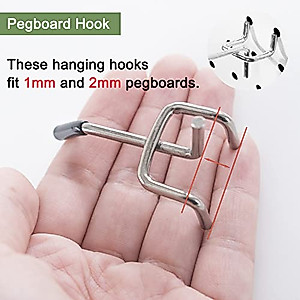 Cuyacili 30 pcs Pegboard Hook Round Hole Board Hook Wall Storage Rack Display Supermarket Snack Rack Kitchen Shelf Tool Storage Crafts Organizer Hook with Rubber Tipped(2inch/4inch/6inch)