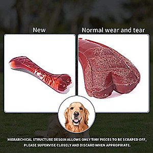 Dog Toys for Aggressive Chewers, Indestructible Durable Dog Chew Toys, Non-Toxic Food Grade Nylon Dog Bone Toy Reduces Boredom, Tested by Labrador, Golden Retriever, More Small Medium and Large Breed