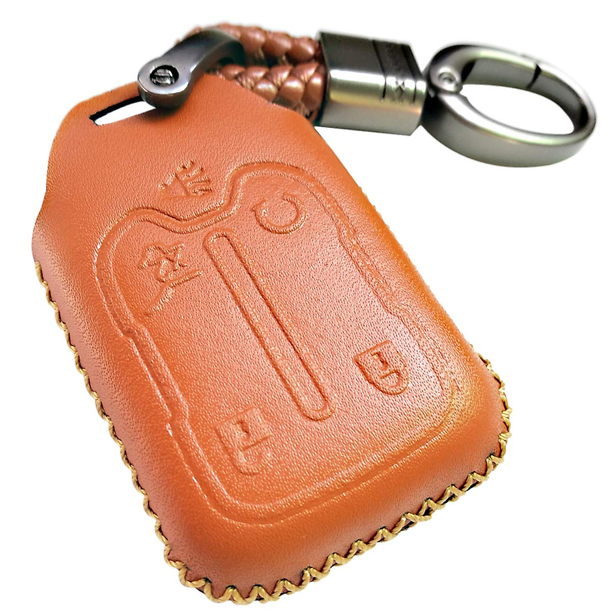 Alegender 5Btn Leather Cover Case Fob Holder Bag Remote Keyless Jacket for GMC Acadia Terrain Yukon Chevy Suburban Tahoe HYQ1AA 13584502 1551A-AA Brown