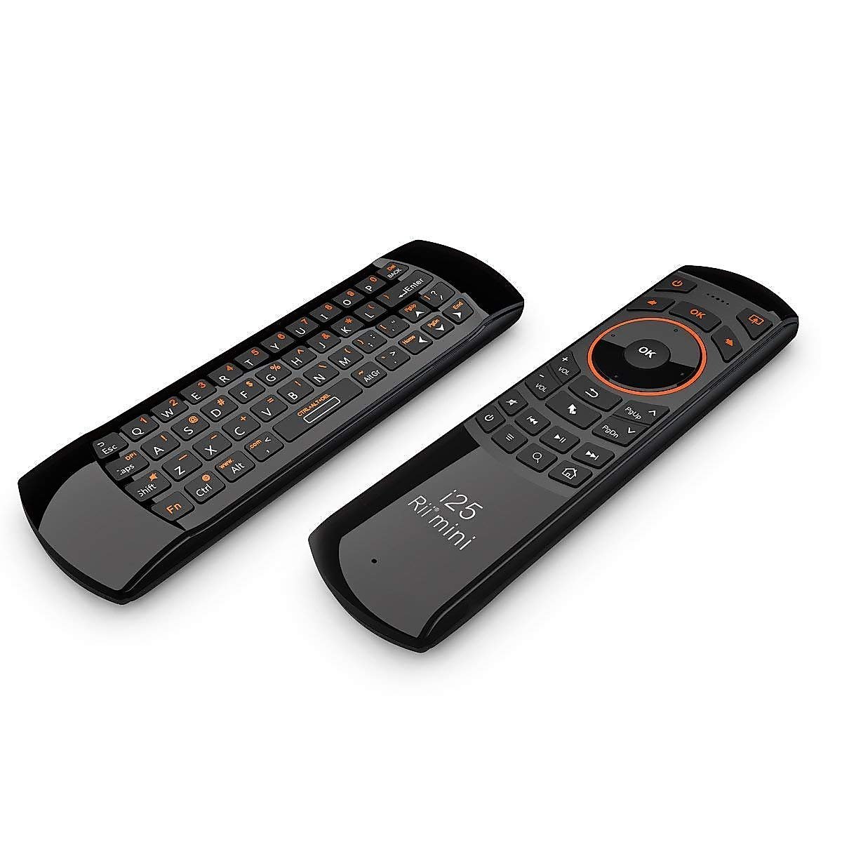 Rii Mini K25 Multifunction Portable 3 in 1 2.4GHz Wireless Fly Mouse Keyboard and Remote Control with Rechargeable Li-ion Battery for PC, Laptops, Linux, Android Tv Boxs, Windows, Windows, IPTV