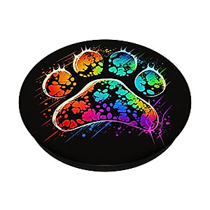 Dog Paw Print Cute Dogs Lover Colorful PopSockets Swappable PopGrip