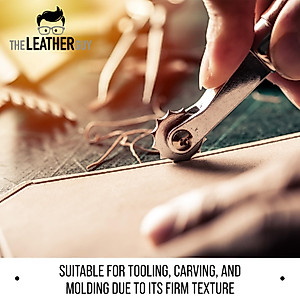 The Leather Guy Leather Sheets for Leather Working and Tooling, Vegetable Tanned Cowhide Leather Pre-Cut 8x10 Inches, Natural Color for Easy Dyeing, 4-5 oz Thickness (0.8 – 4mm)