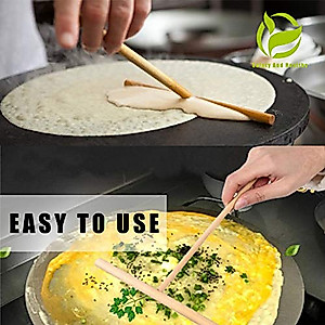 Prowithlin 4 Piece Crepe Spreader and Spatula Set, Crepes Maker Made Of 100% Natural Beech Wood, 12" Crepe Spatula and 4.7" Crepe Spreader, Crepe Pan Dosa Pan Accessories Crepe Tools