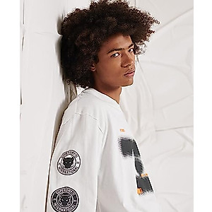 Superdry Mens Unisex Opposition 2.0 Top, Oversized Fit, Unisex New Chalk Size S/M