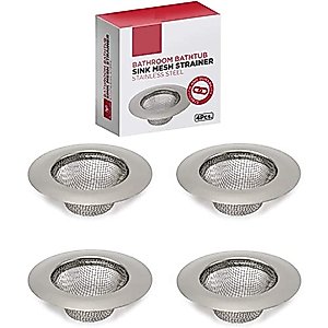 4pcs Bathroom Bathtub Sink Mesh Strainer Stainless Steel (Pack of 4)