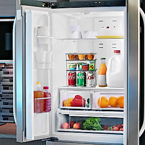 Sorbus Durable Plastic Storage Bins with Lids- Stackable Refrigerator Organizer Bins- MultiPurpose & Versatile- Lightweight Pantry Organizer- Cabinet Organizers and Storage for Kitchen- 3 Pack (L,M,S)