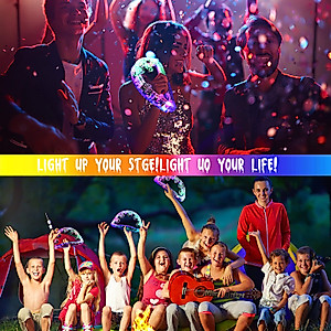 Sumind 6 Pieces Large Size Light up Tambourine Musical Flashing Tambourine Handheld Glow Tambourine Percussion Instrument for Men and Women Party Toys, Random Colors