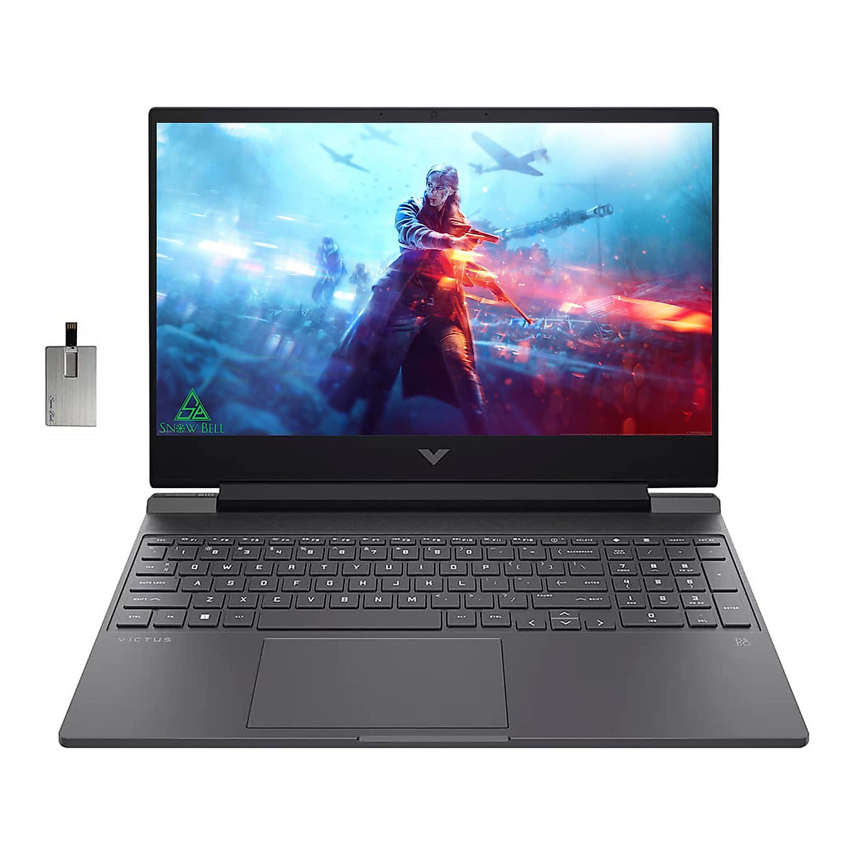 HP 2022 Victus 15.6" 144Hz Gaming Laptop, Intel 12th Core i7-12650H, 32GB DDR4 RAM, 1TB PCIe SSD, NVIDIA GeForce RTX 3050Ti Graphics, Backlit Keyboard, Windows 11, Mica Silver, 32GB Snowbell USB Card