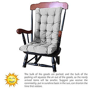 High Back Chair Cushions Indoor Outdoor Rocking Chair Cushions with Ties Thickened Patio Chaise Lounger Swing Recliner Bench Cushion Pads Mat (Without Chair) (Gray)