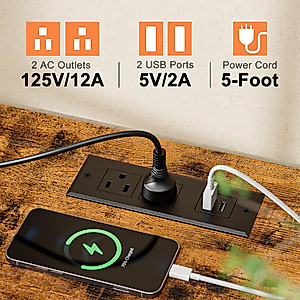 Lulive Dresser TV Stand, Wide Dressers & Chests of Drawers with Charging Station & 4 Drawers Storage for 50 inch TV, Media Console Sofa Table for Bedroom, Living Room (Rustic Brown)