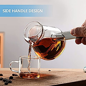 450ML Borosilicate Glass Turkish Coffee Pot Stovetop Tea Maker with Handle Heat Resistant Milk Warmer Hot Chocolate or Butter Melting Pot for Home