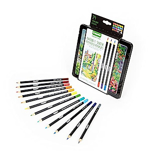 Crayola Signature Blend & Shade Soft Core Colored Pencils in Tin, Gift - 24 Count, Blend & Shade Colored Pencils