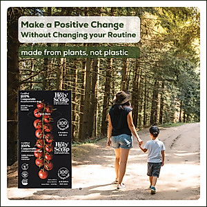 HOLY SCRAP! Small Compostable Trash Bags - 2.6 Gallon, 200 Pack, 100% Plastic-Free Decomposing Kitchen Food Waste Trash Can Bags & Liners, Thick Countertop Garbage, Bathroom & Bio Bin Bags