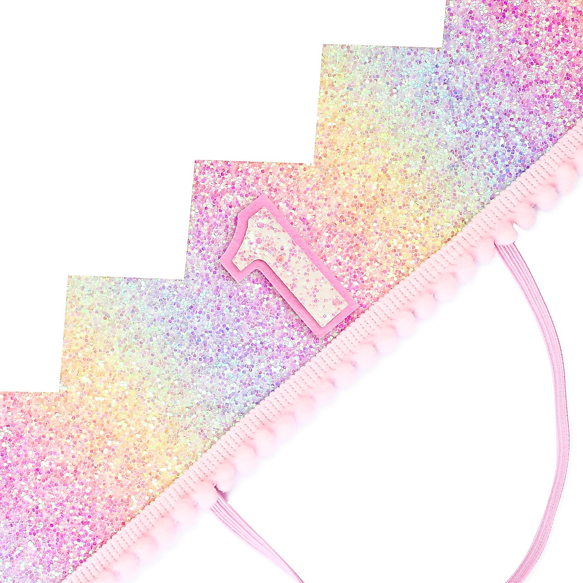 BoKin Rainbow Gradient 1st Birthday Crown, Baby's First Birthday Photo Props and Party Decorations for Girls