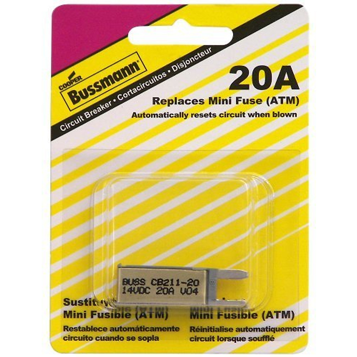 Bussmann (BP/CB211-20-RP) 20 Amp Type-I ATM Mini Circuit Breaker