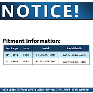 Detroit Axle - 4WD Front Wheel Bearing Hub for Ford F-250 F-350 Super Duty 2011-2016, Replacement 2012 2013 2014 2015 F-250 F-350 Super Duty (SRW Models) Wheel Bearing and Hub Assembly