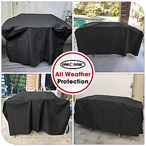 Unicook 28 Inch ProSeries Griddle Cover for Blackstone, Flat Top BBQ Grill Cover for Outdoor Grill, Heavy Duty Waterproof Cooking Station Protector with Sealed Seam, 60 Inch, Black