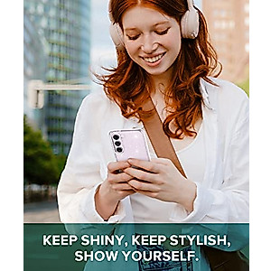 HORTUNE for Samsung Galaxy S23 Case Glitter, with 2X Camera Protector & 2X Screen Protector,[Not Yellowing] Crystal Shockproof Case,Slim Phone Cover Woman for S23 6.1" 2023 (Glitter)