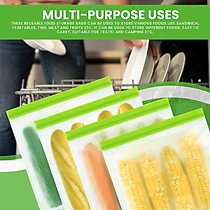 Angry Frog Reusable Silicone Ziplock Bags | Leakproof, Ziptie, Airtight, Freezer Bags | Keep Fruit, Snacks, Sandwich Fresh & Safe | BPA Free, Reusable Silicone Bags for Food Storage, 6 PCS