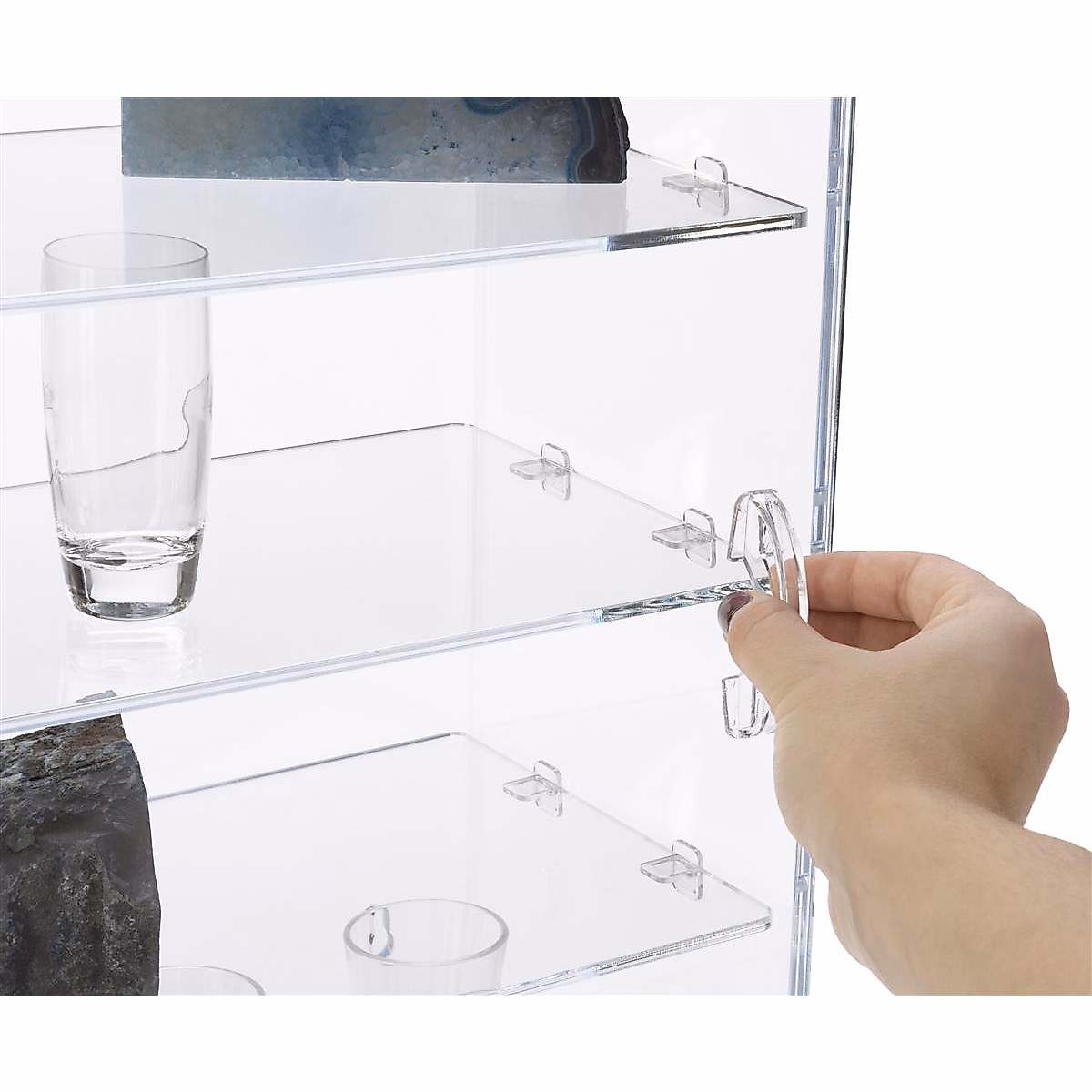 Displays2go, Glass Retail Display Case for Countertop, Acrylic Construction – Clear (TTAC247)