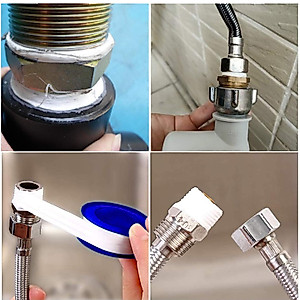 DOPKUSS Plumbers Duct Tape, 5 Rolls 1/2 Inch(W) X 520 Inches(L) Teflon Tape - PTFE Pipe Sealant Tape Flex Seal Tape Waterproof Plumbers Tape (1/2 by 520 Inches 5 Roll)