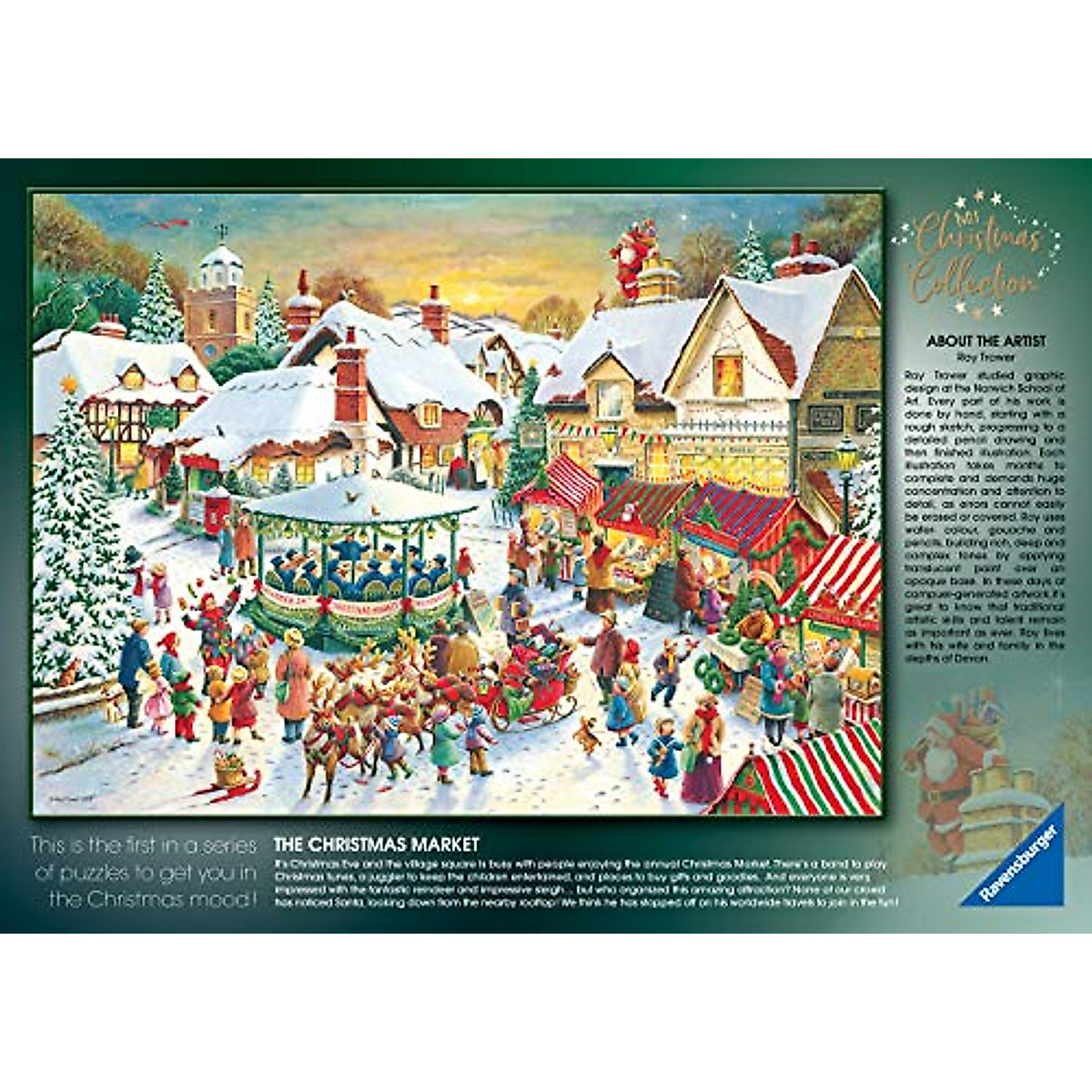 Ravensburger 15031 Collection No.1 Market & Santa's Christmas Supper 2X 500pc Jigsaw Puzzle,