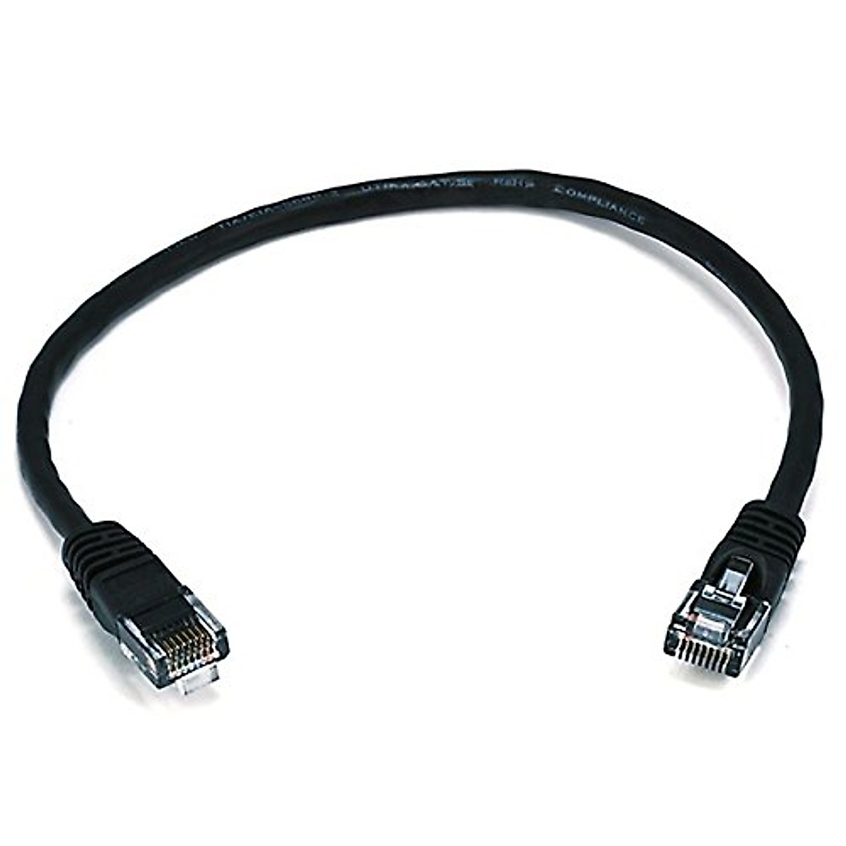 Monoprice 102288 Cat6 Ethernet Patch Cable - Network Internet Cord - RJ45, Stranded, 550Mhz, UTP, Pure Bare Copper Wire, 24AWG, 1ft, Black
