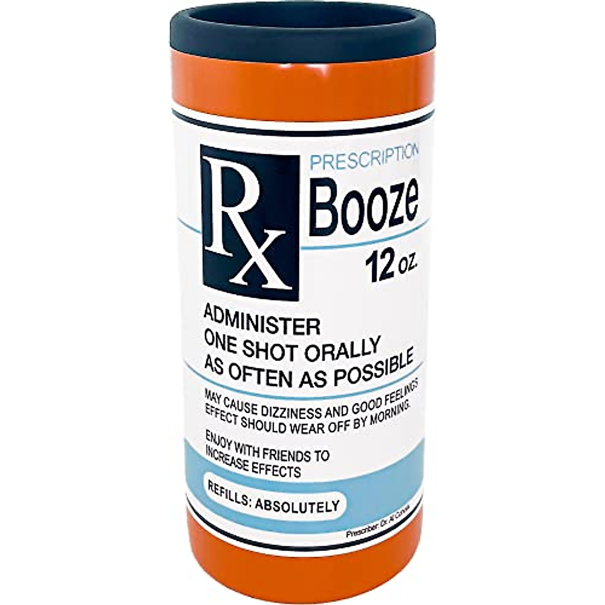 Spoontiques - Stainless Steel Can Cooler - Double Walled Stainless Steel Beverage Can Cooler - Keeps Drinks Colder Longer - Prescription Stainless Can Cooler