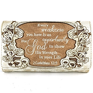 Justin West Cowgirl Western Cross Angel Wings Concealed Carry Handbag Purse Trifold Crossbody Messenger Bag Wallet (Beige Brown)