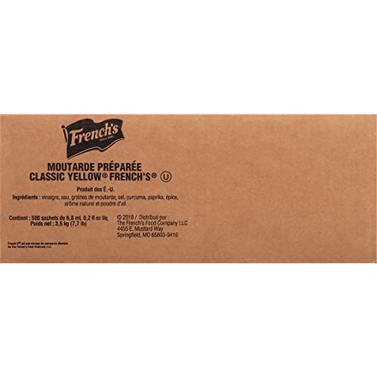 French's Classic Yellow Mustard Packets, 500 count - One 500 Count Individual Yellow Mustard Packets, Perfect Single-Serve Size for Delivery and Takeout Orders