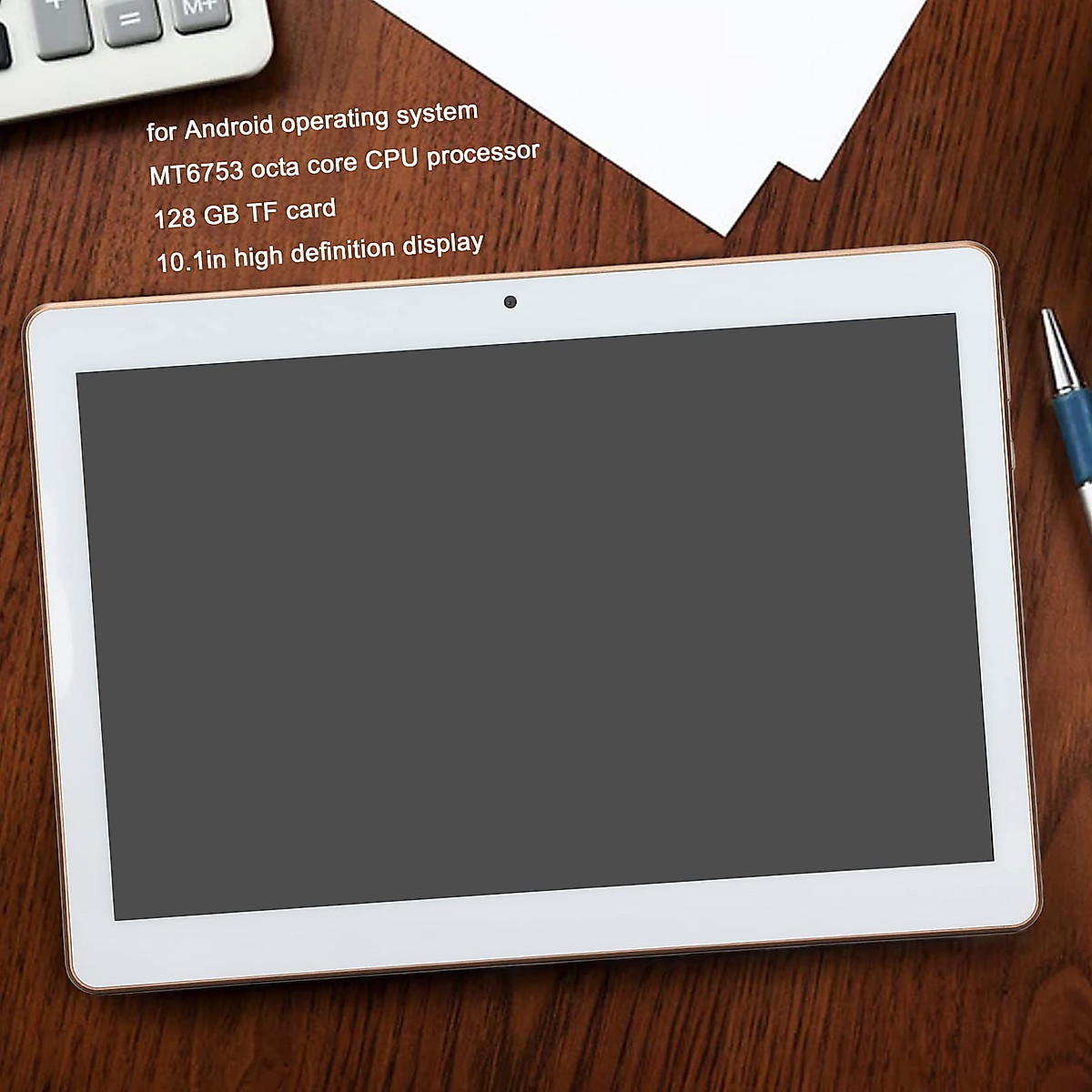 HD Tablet, 1280 x 800 Resolution Full HD 64GB 10.1in Tablet PC Dual SIM Dual Standby Calling Octa Core CPU Processor Three Card Slot Design WiFi 4G Calling Tablet for Android9.0(US Plugs 110-240V)