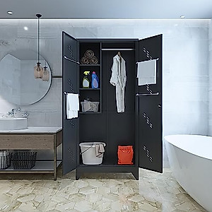 VASAAOSD 75" Garage Storage Cabinet,Shelves for Storage,Tool Cabinets for Garage,Storage & Organization,Storage for Garages,Tool Storage with Lock for Home Office Garage