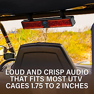 BOSS Audio Systems BRT25SLR ATV UTV Sound Bar Speaker System - 25 Inches Wide, IPX5 Rated Weatherproof, Bluetooth Audio, Amplified, 3 inch Speakers, 1 Inch Tweeters, USB Port, Multicolor Illumination