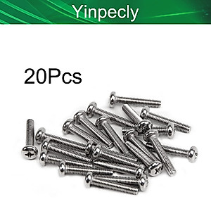 Yinpecly 20Pcs M4-0.7x22mm Knob Pull Machine Screws Metric Pan Head Phillips Drive Cross Head Screw 304 Stainless Steel Full Thread Fasteners Bolts Silver Gray Cabinet Door and Drawer Screws
